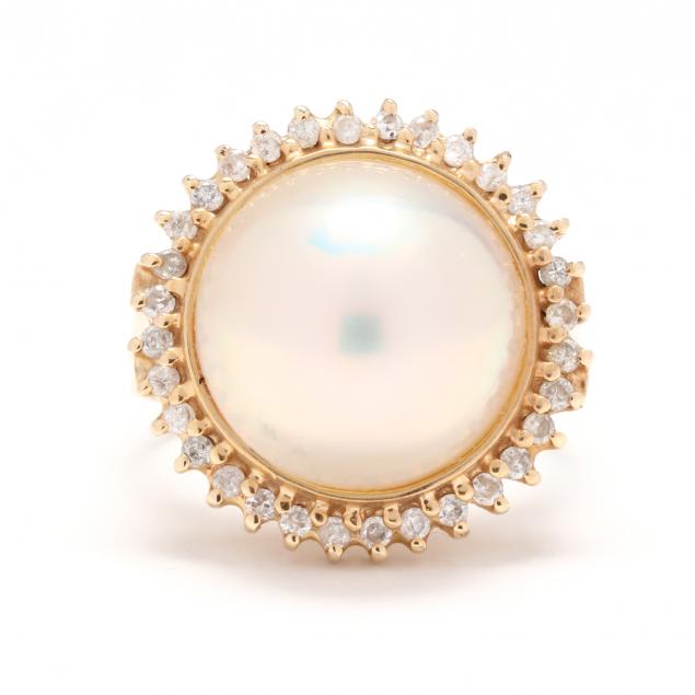Gold, Mabé Pearl, and Diamond Ring (Lot 1124 - Estate Jewelry ... Gold, Mabé Pearl, and Diamond Ring (Lot 1124 - Estate Jewelry ...
