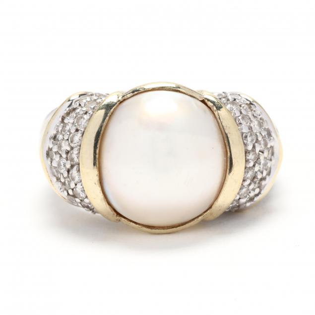 Sterling Silver, Gold, Mabé Pearl, and Diamond Ring, David Yurman (Lot ... Sterling Silver, Gold, Mabé Pearl, and Diamond Ring, David Yurman (Lot ...