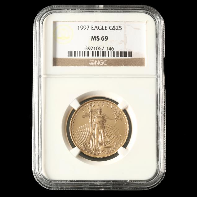 1997 Half Ounce Gold American Eagle NGC MS69 Lot 3076 Rare American 1997 Half Ounce Gold American Eagle NGC MS69 Lot 3076 Rare American