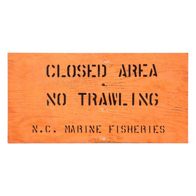 Closed Area No Trawling Sign from Rose Bay (Lot 2001 - Sporting Art ...